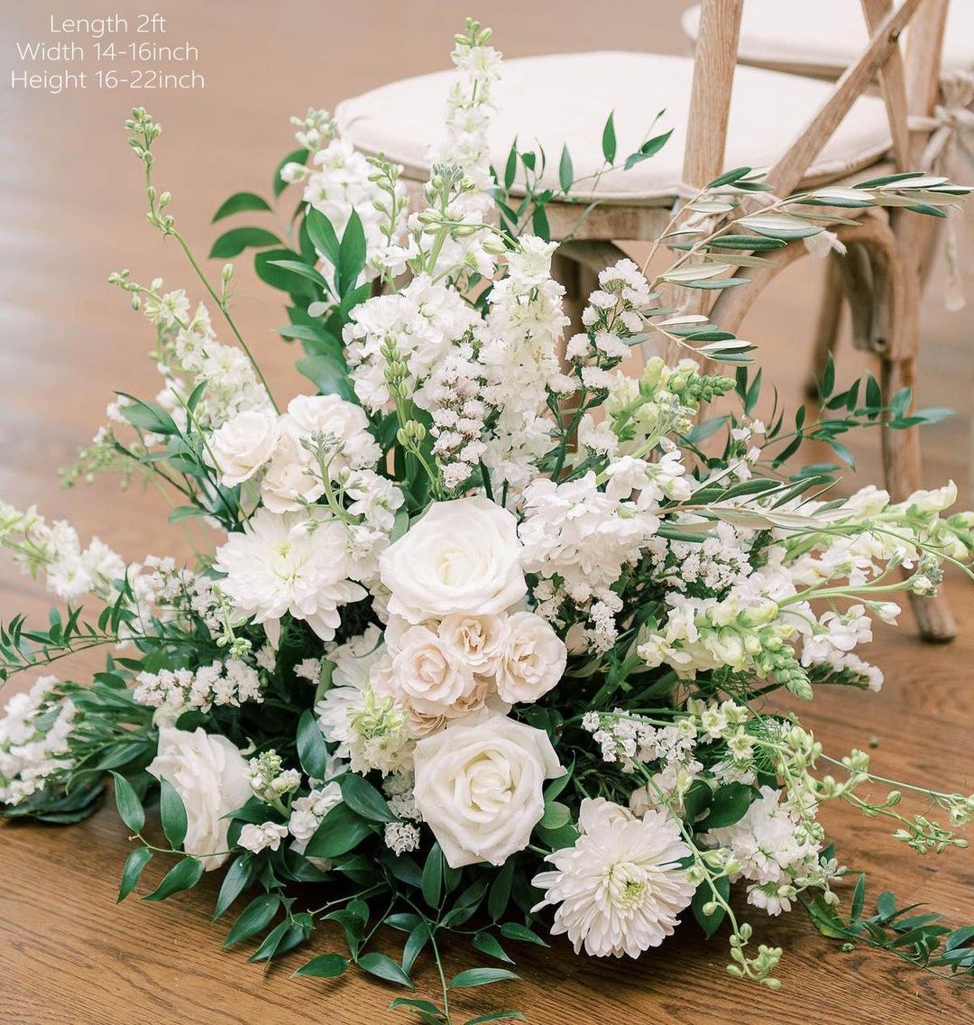 Elegant Wedding Inspire Rose Hyacinth Floral Arrangement Aisle Flowers ...
