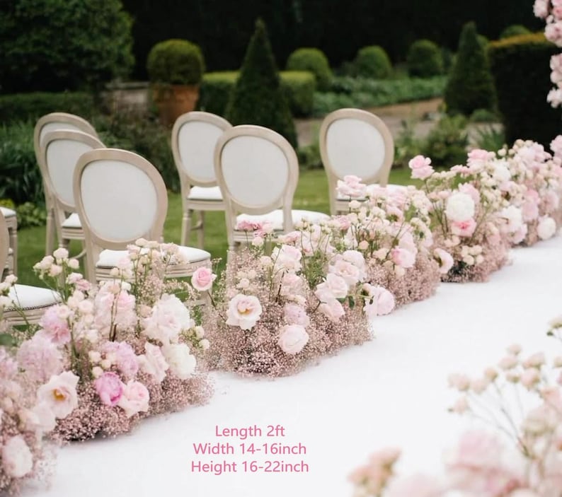 Burgundy Rose & Eucalyptus Table Flower Arrangement: Wedding Aisle ...