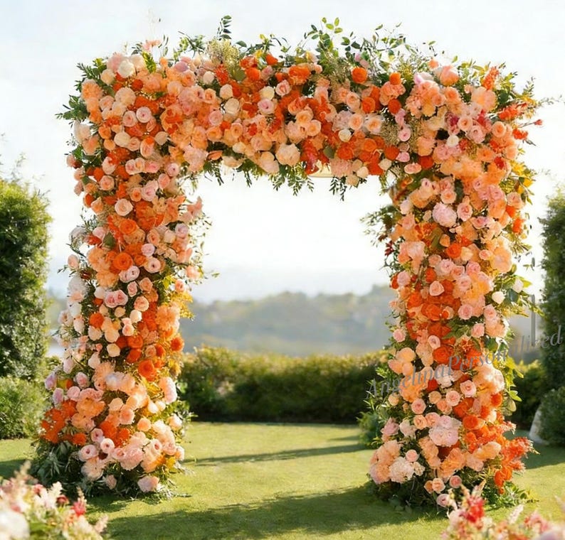 Luxurious U Shape Wedding Flower Arch - Blush and White Roses Hyacinth ...