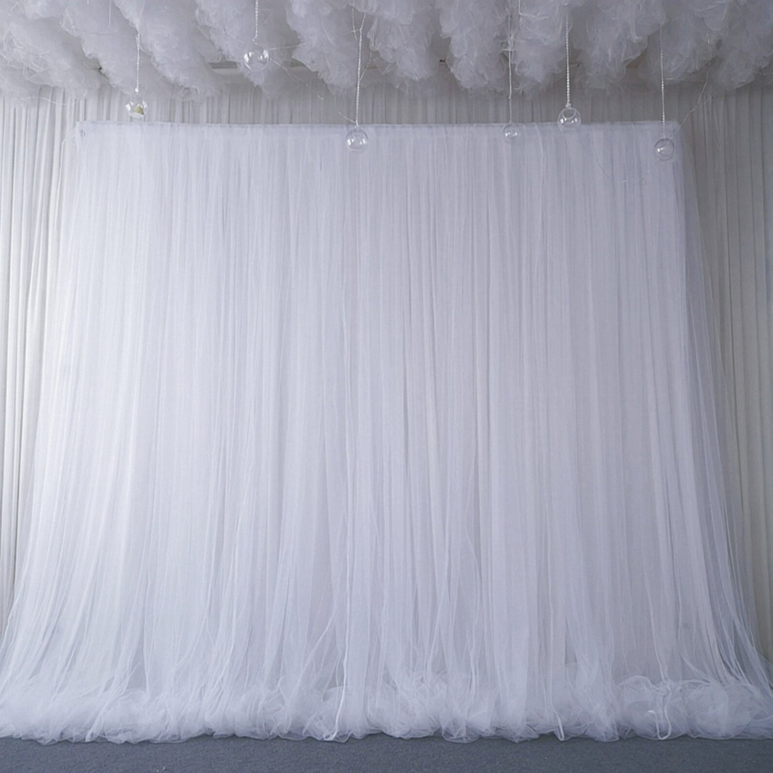 Ivory Tulle Chiffon Backdrops for Bridal Shower Photography - Etsy