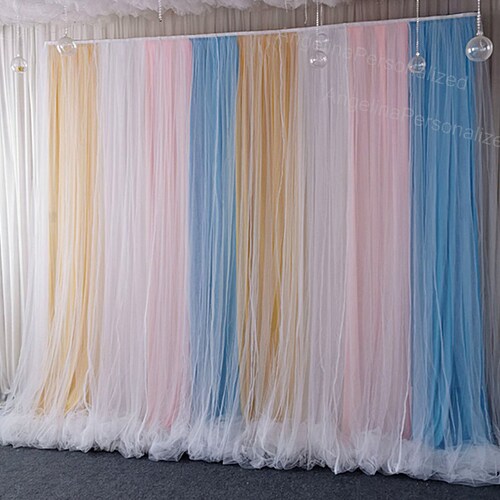 Rainbow Tulle Chiffon Backdrops for Bridal Shower Photography - Etsy