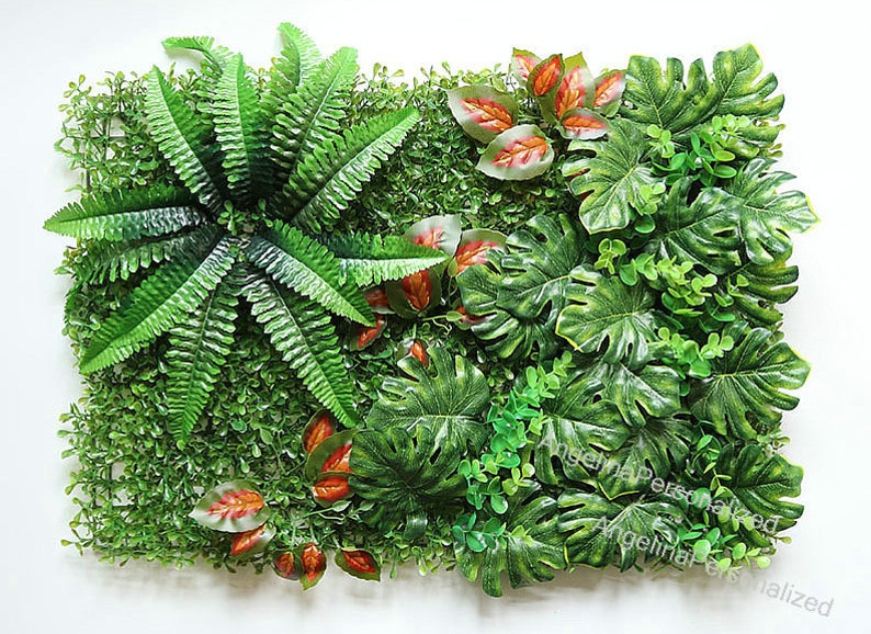 Tropical Artificial Fake Green Plants Grass Backdrop Flowers - Etsy