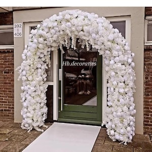 Spring Wedding Arch Flowers With Artificial Peach Custard Bright ...