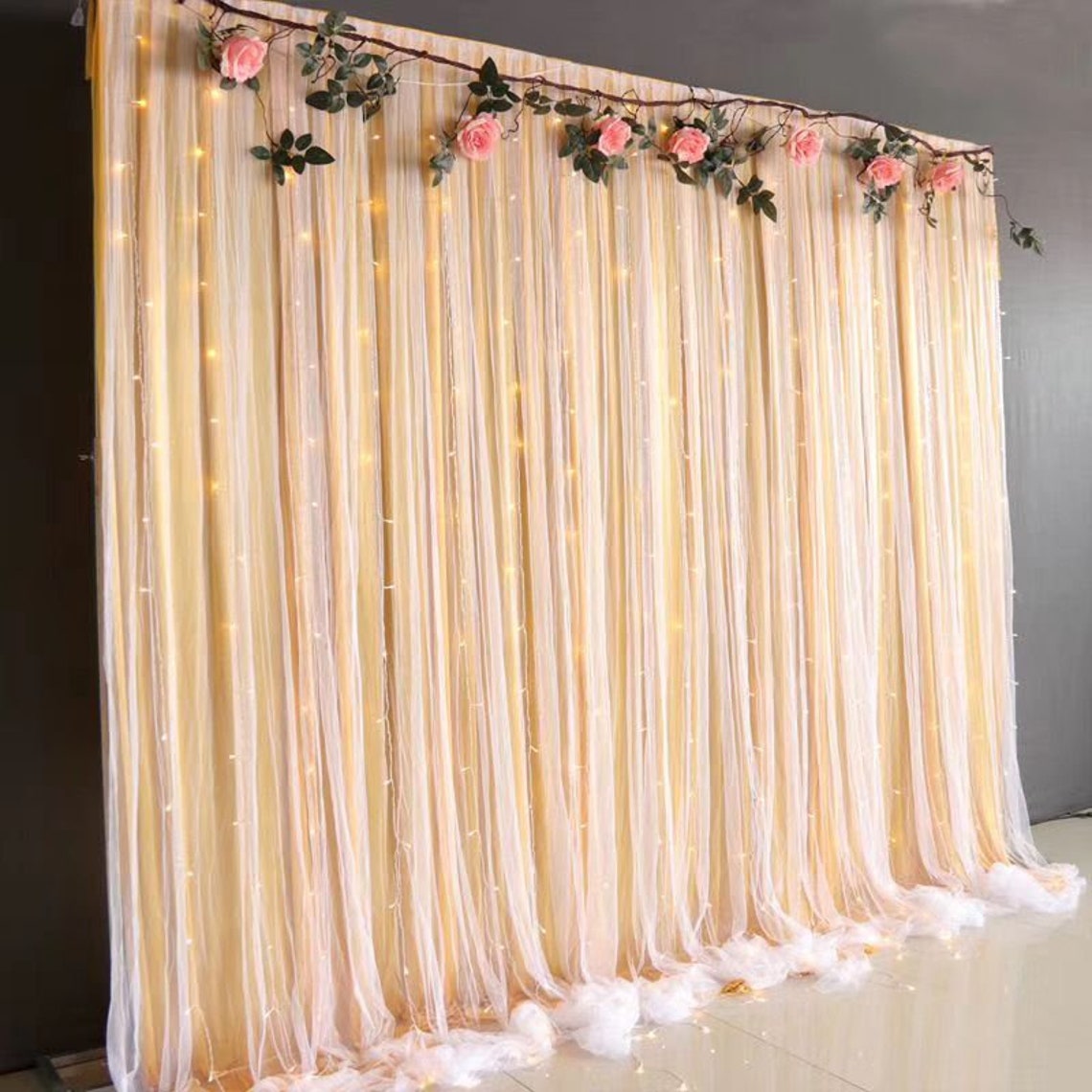 Custom Size Ivory Chiffon Backdrop Bridal Shower Photography | Etsy