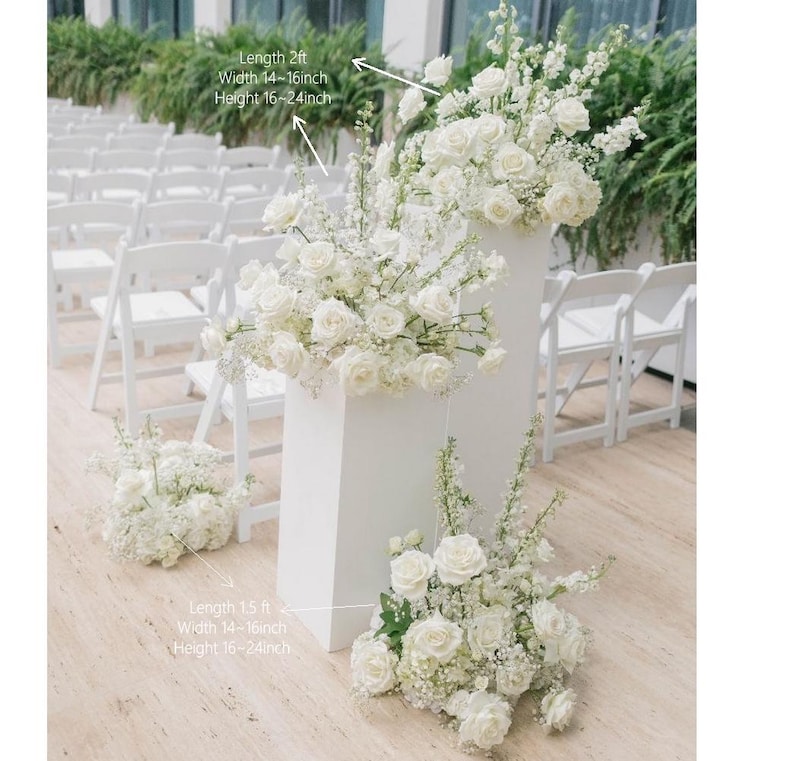 White Rose Snapdragons Wedding Aisle Flower Arrangement - Etsy