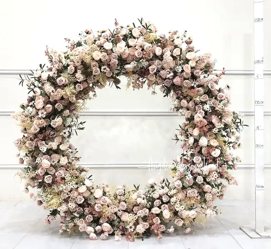 Pale Blush Rose Flower Wedding Round Arch U Shape Heart Arch Hexagon ...