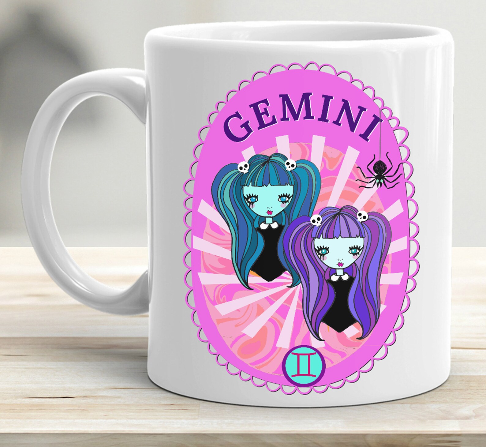 Goth Gemini Zodiac Gothic Gemini Gift for Gemini Gemini Mug | Etsy