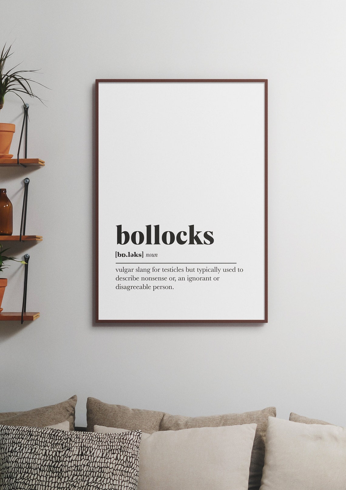 Bollocks Art UNFRAMED PRINT Room Decor Gift Home Living Minimalist ...