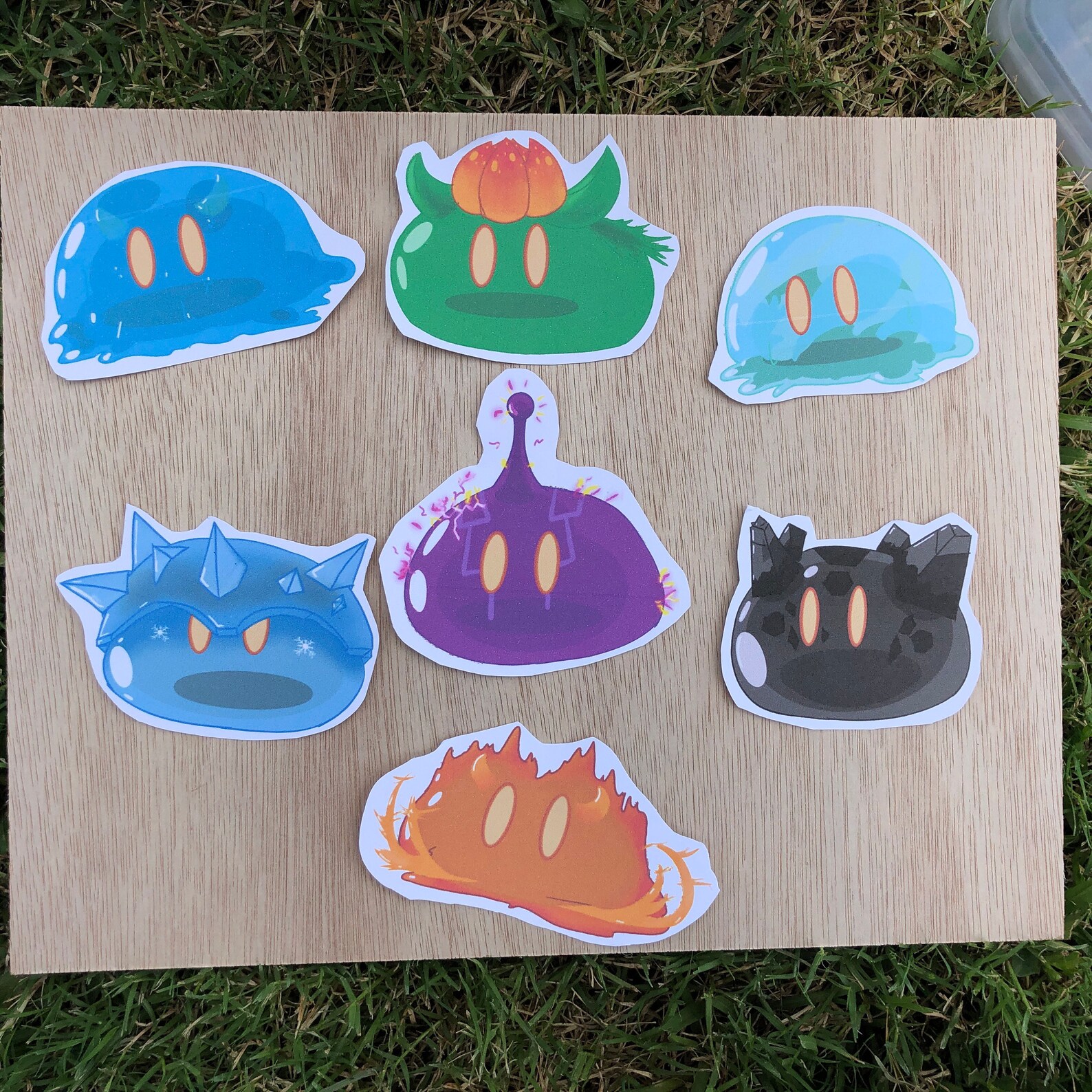 Genshin Impact Slimes Stickers All 7 Elements MATTE FINISH - Etsy