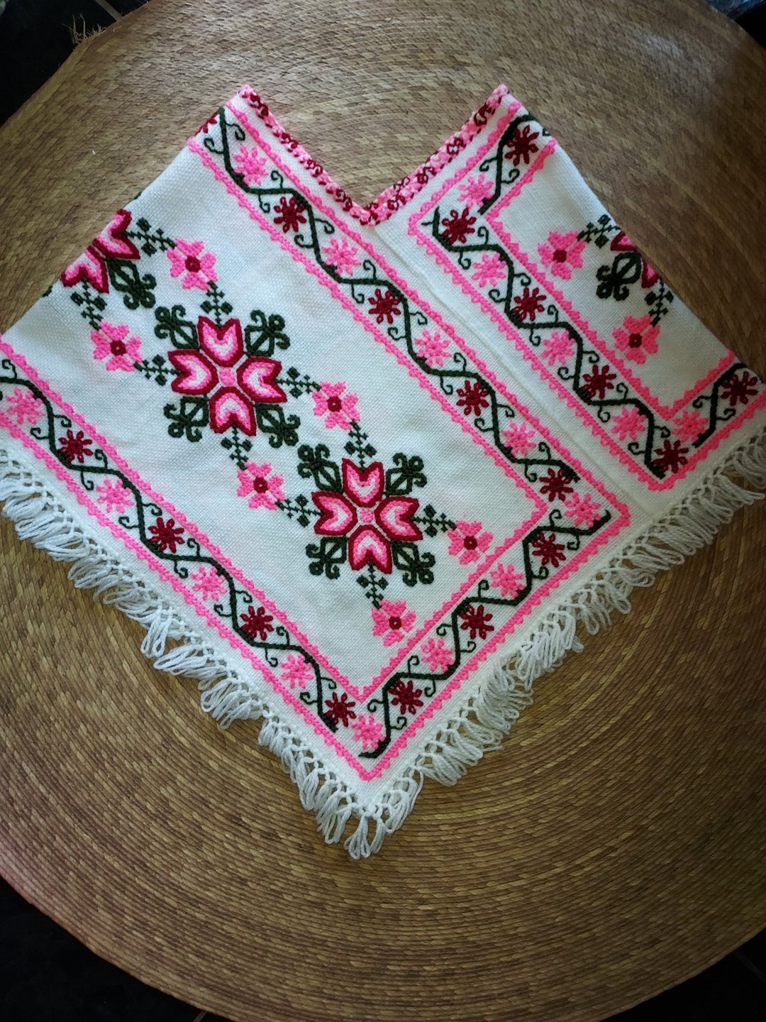 Mazahua Woven Quexquemitl Aztec Shawl Traditional Pre-hispanic ...