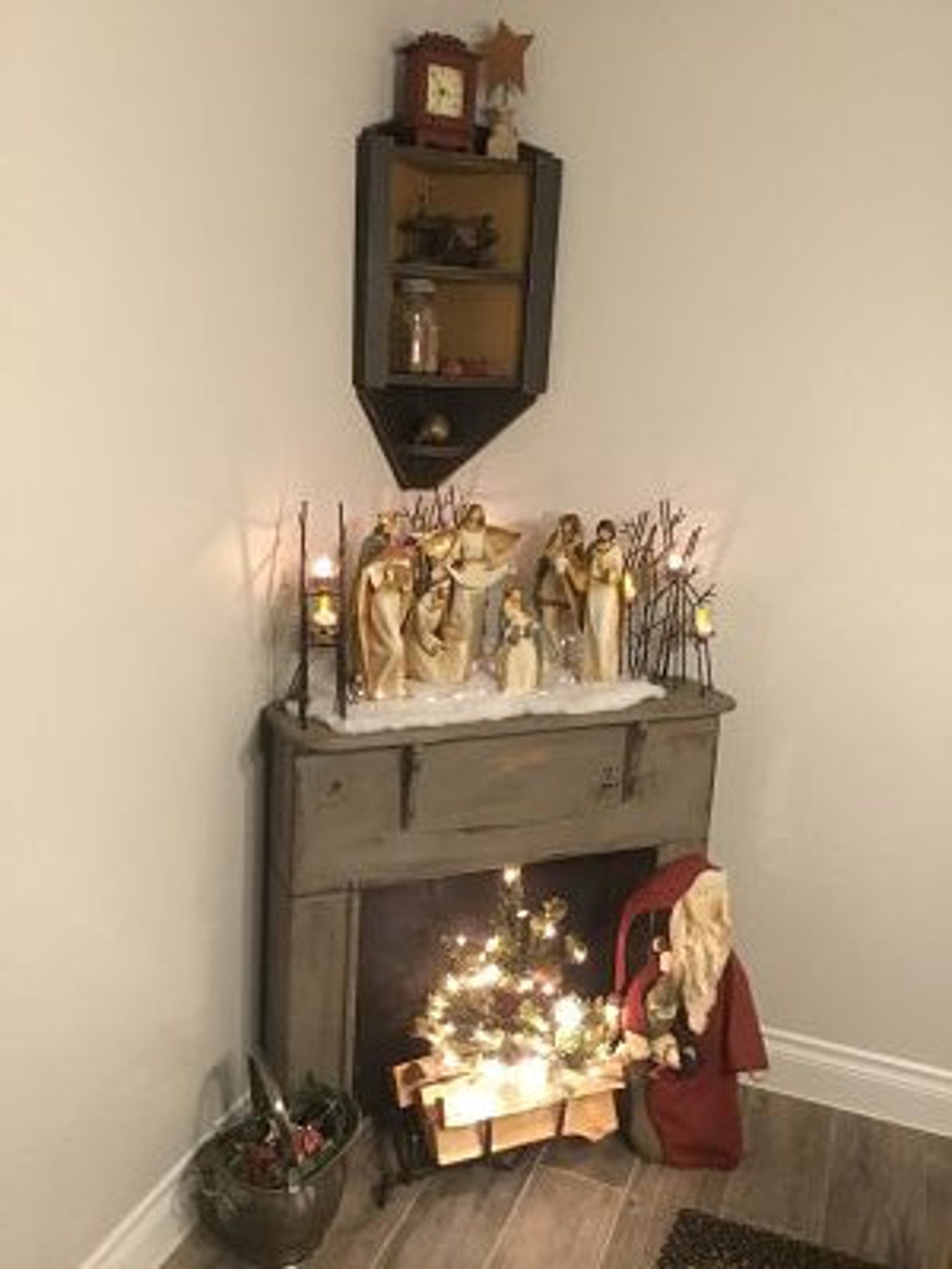 Corner Faux Fireplace - Etsy