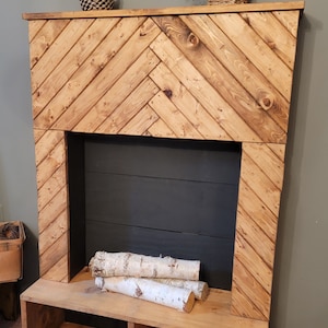 Fireplace/ Chevron Style Fireplace With Base. - Etsy