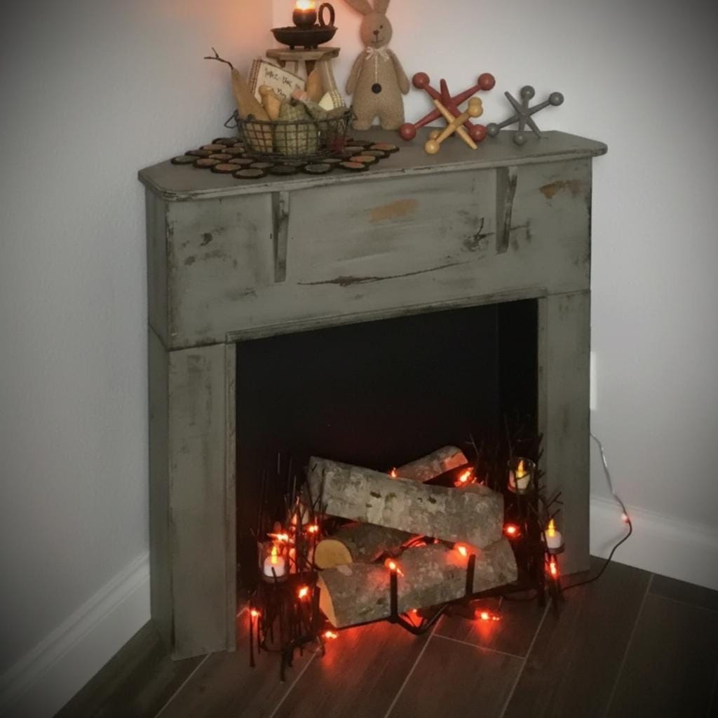 Corner Faux Fireplace - Etsy