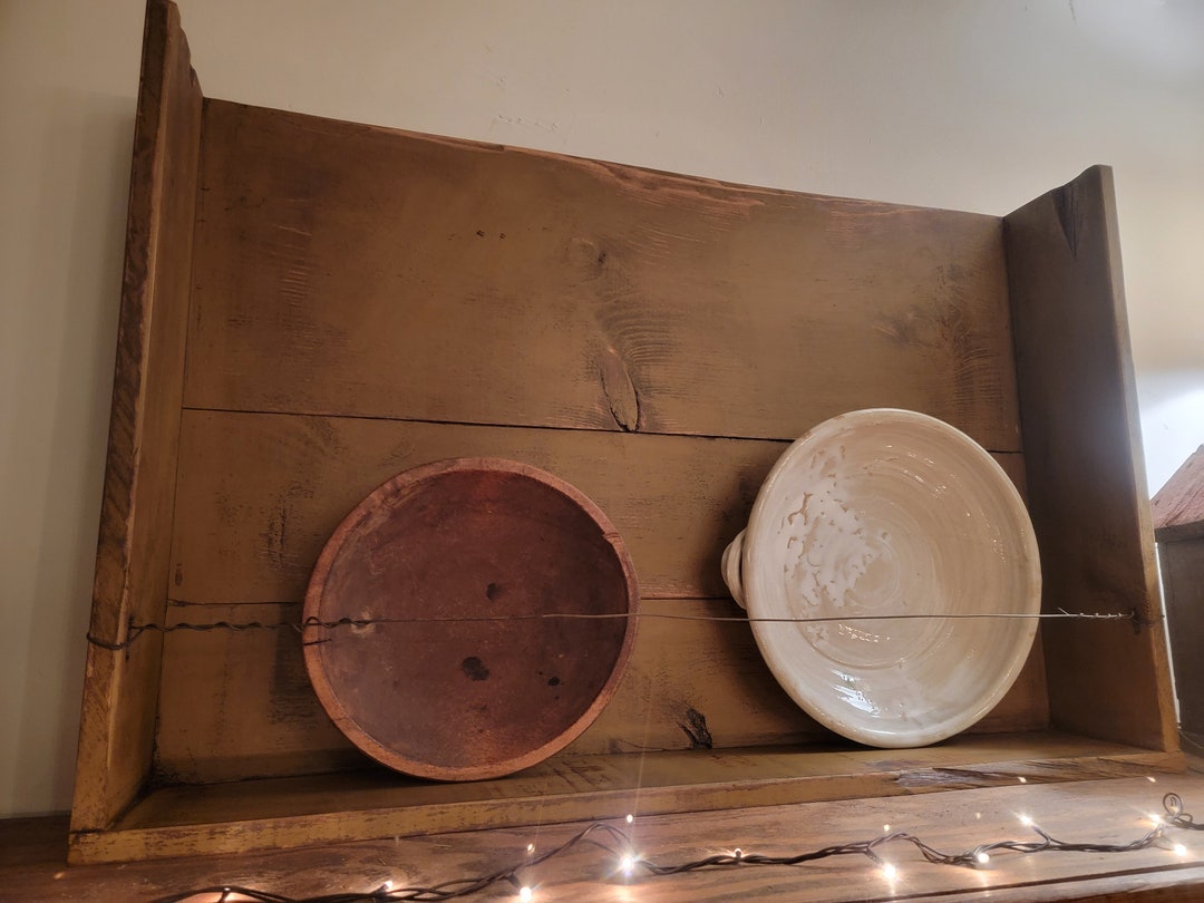 Wood Plate Rack/ Bowl Rack Display - Etsy