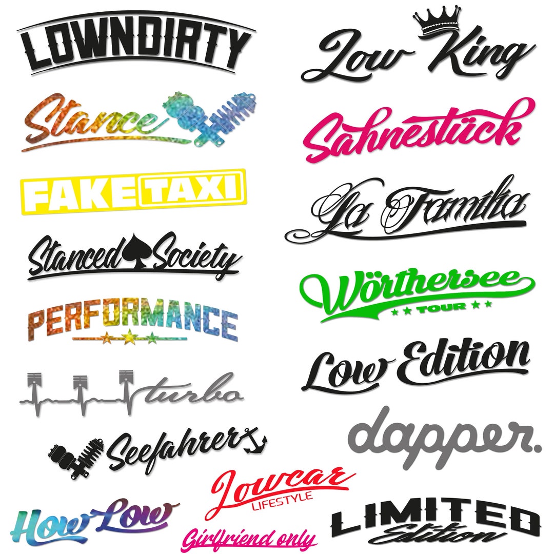 Pegatina de tuning, pegatina de parabrisas de diseño bajo que dice ...