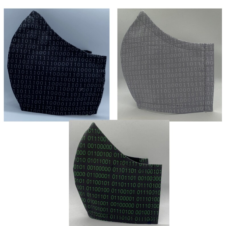 Gran's Graffiti Binary Code Novelty Fitted Face Masks Filter Pocket ...