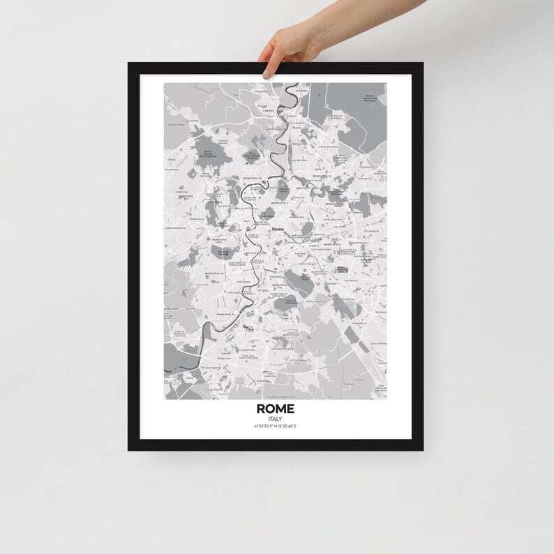 Rome Map Framed Poster, Italy, Wall Art, Modern Home Decor, Print - Etsy