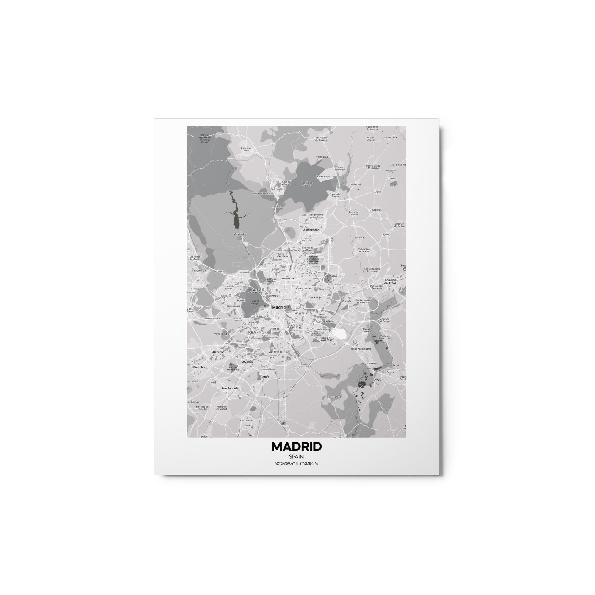 Madrid Map Metal Print, Spain, Modern Wall Art, Home Decor, Print ...