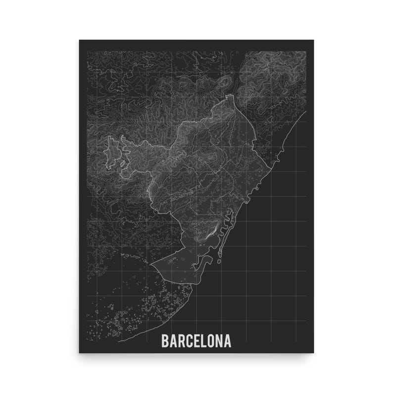 Barcelona Map Poster, Spain, Modern Wall Art, Home Decor, Print - Etsy