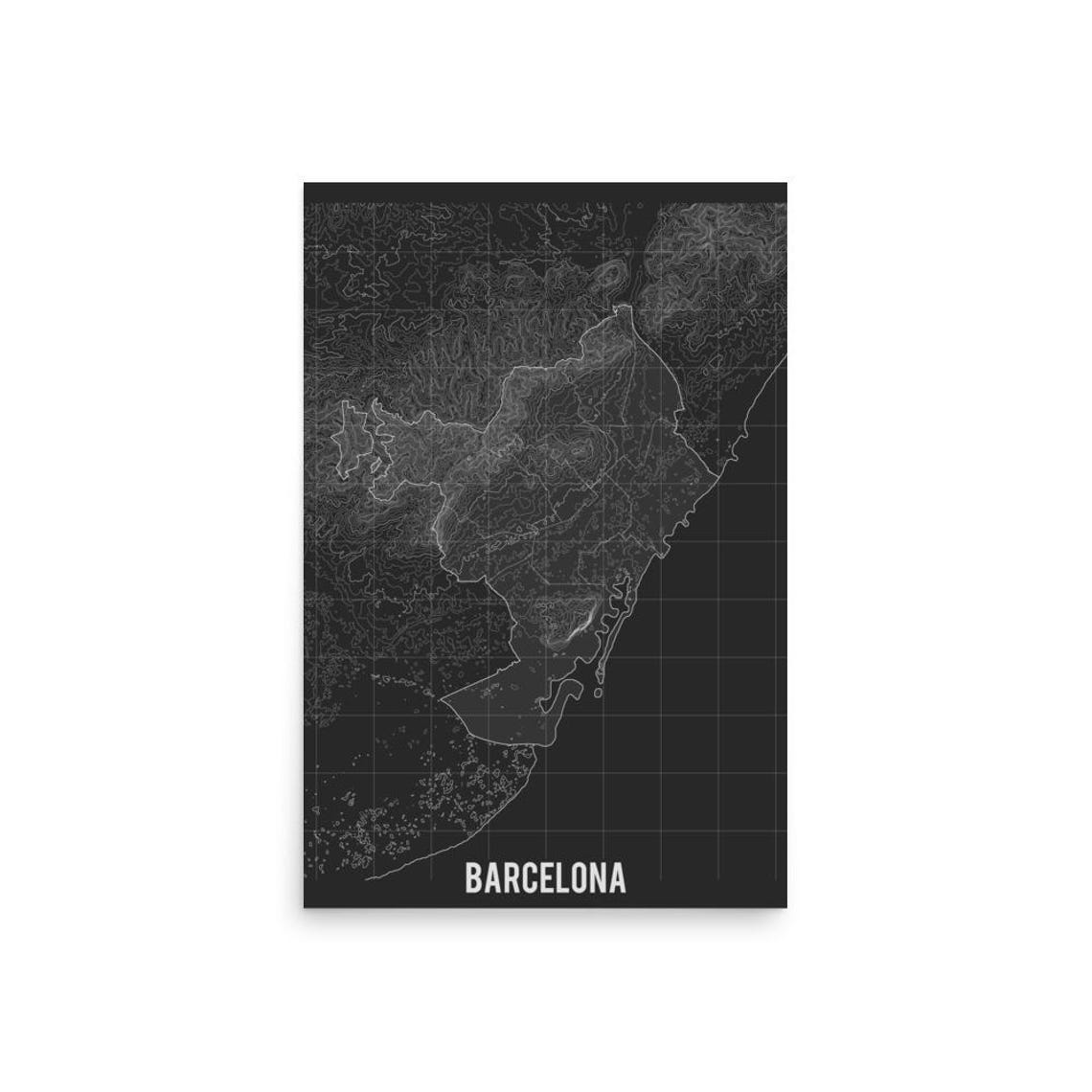 Barcelona Map Poster, Spain, Modern Wall Art, Home Decor, Print - Etsy