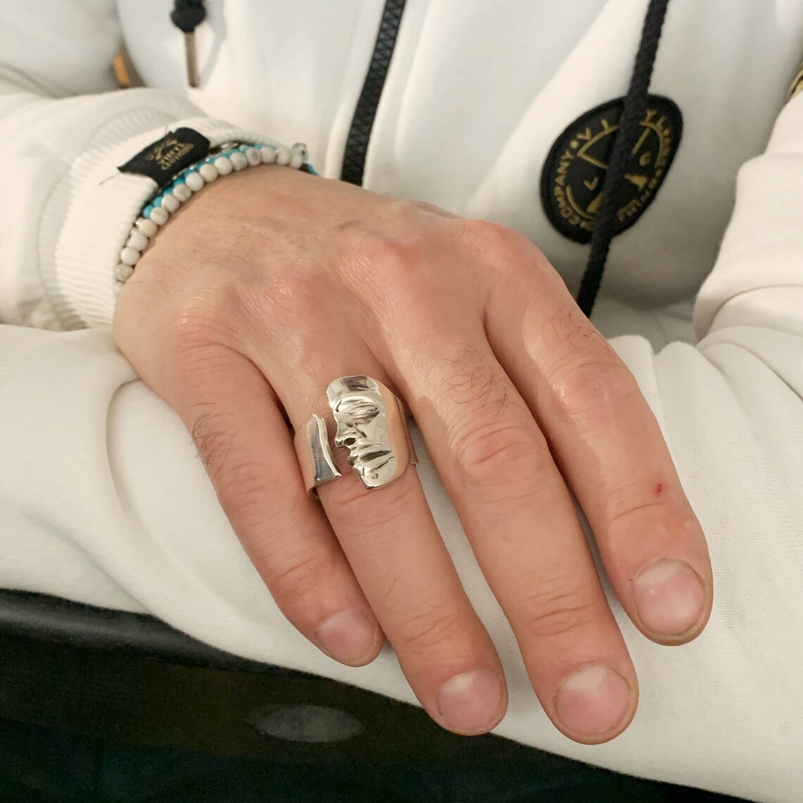 Face ring Human Face Ring Gift For Him Sculpture Ring | Etsy