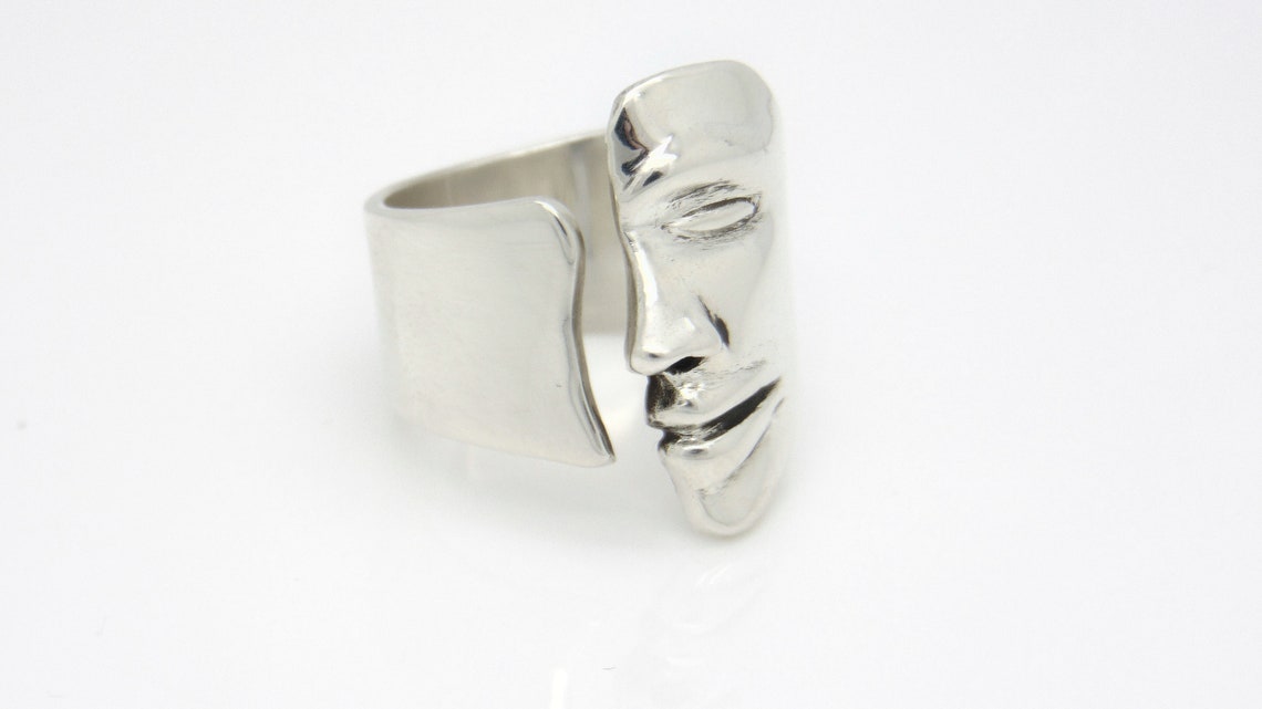 Face ring Human Face Ring Gift For Him Sculpture Ring | Etsy