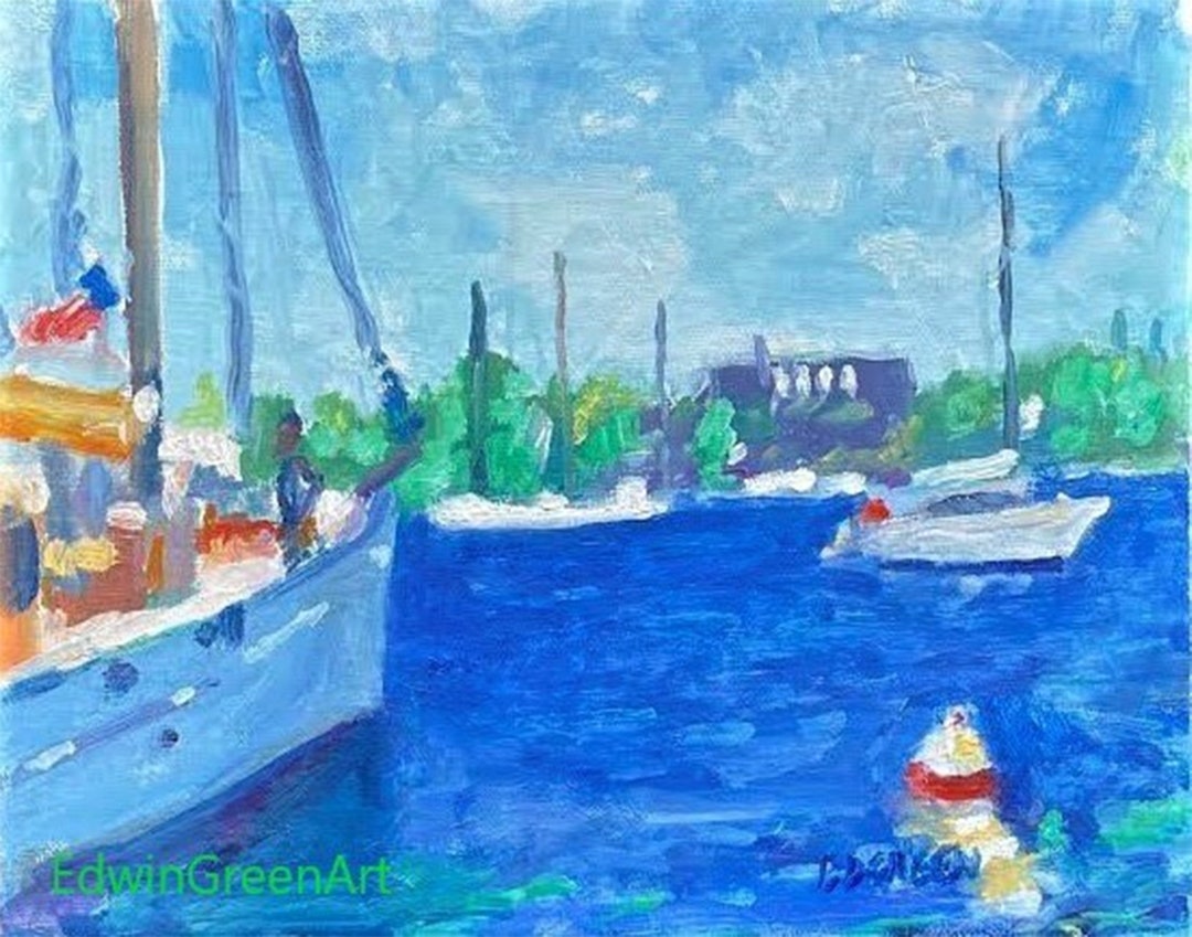Annapolis Ölgemälde-City Anchorage. 200x200 Öl auf Leinen Panel ...