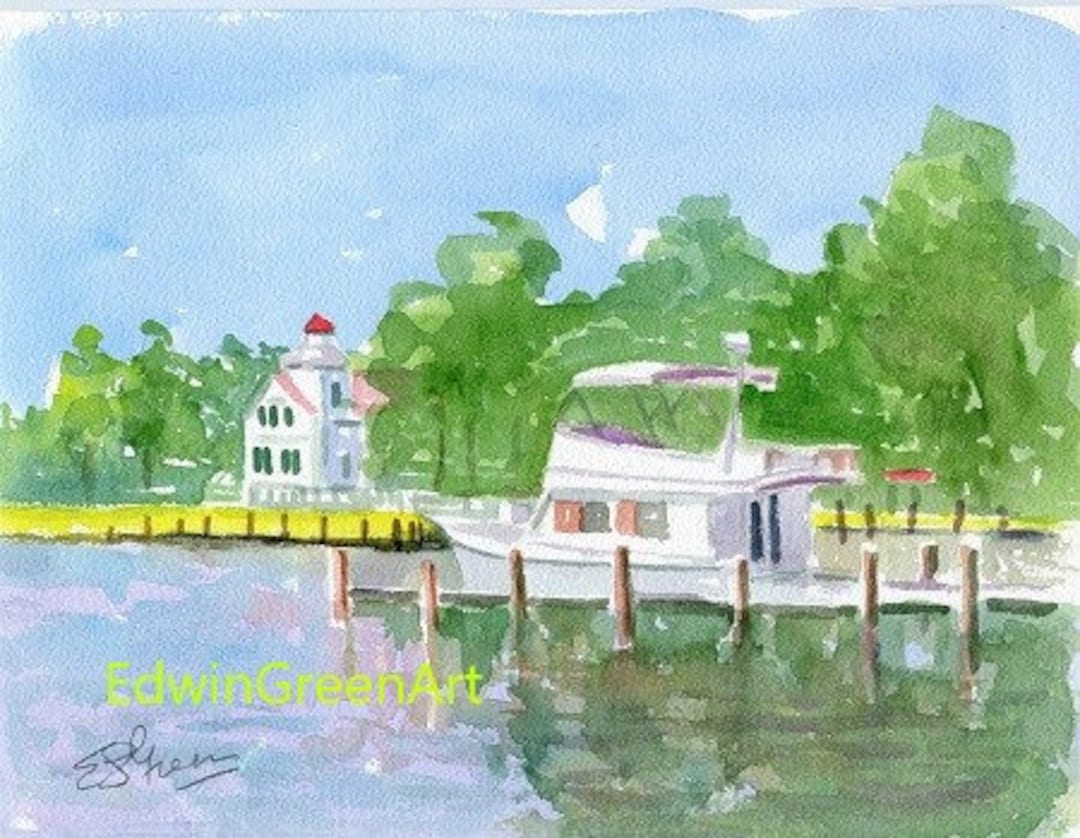 Edenton NC Roanoke River Lighthouse. Original - Etsy