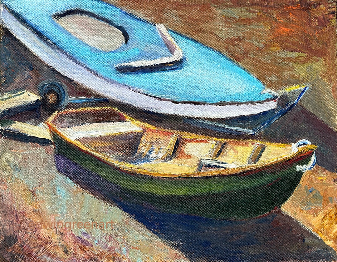 Whitehall Skiff and Sunfish: 8x10 Oil Painting on Canvas - Etsy