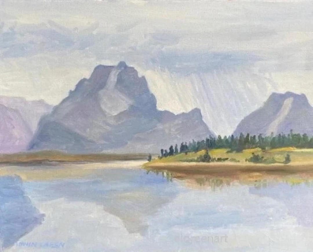 Mt. Moran Oil Painting: Wyoming Tetons Landscape Art (11x14) - Etsy