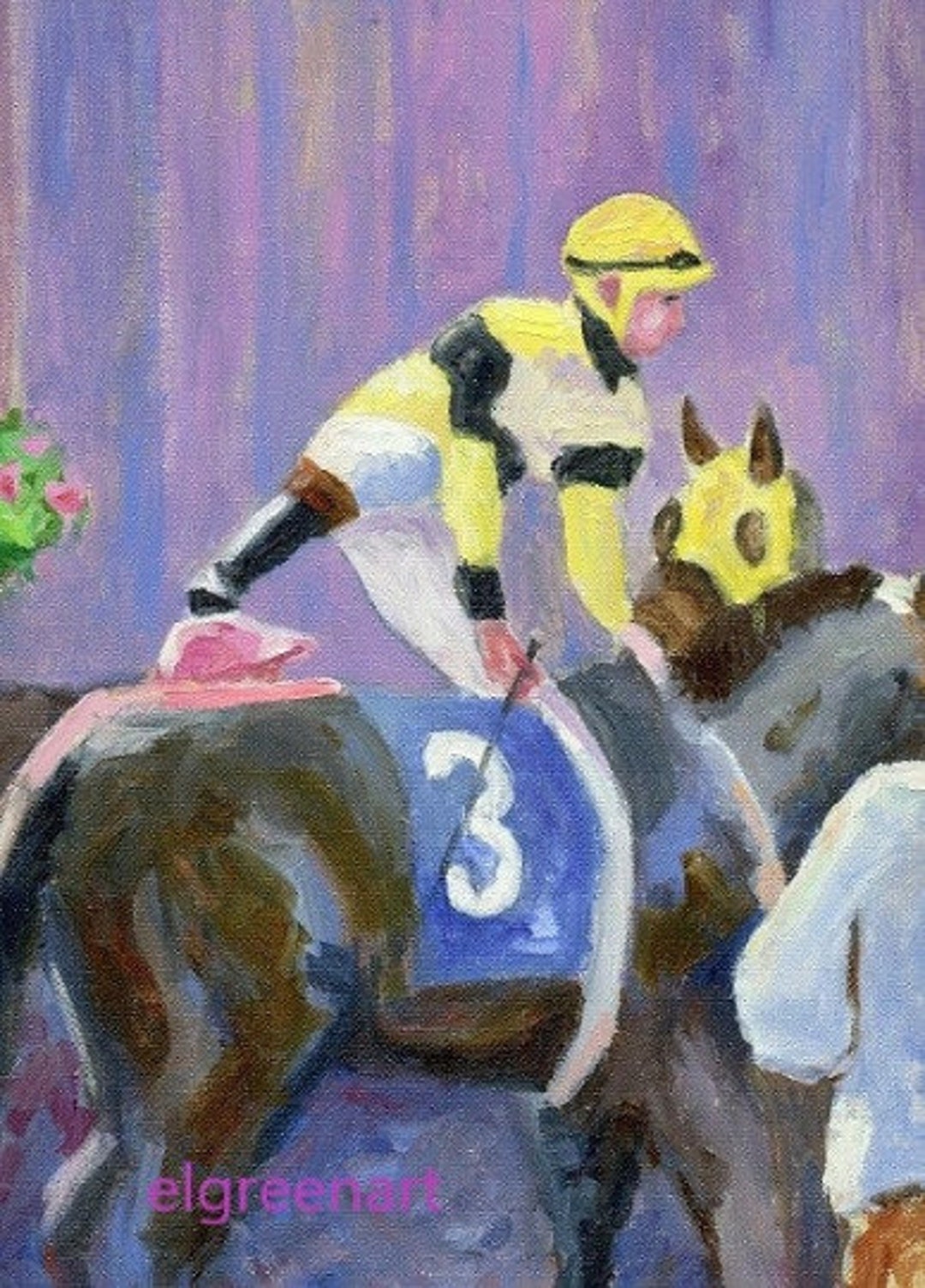 Original Oil Painting-riders Up. Oil on Canvas, 11x14 Inches. Framed or ...