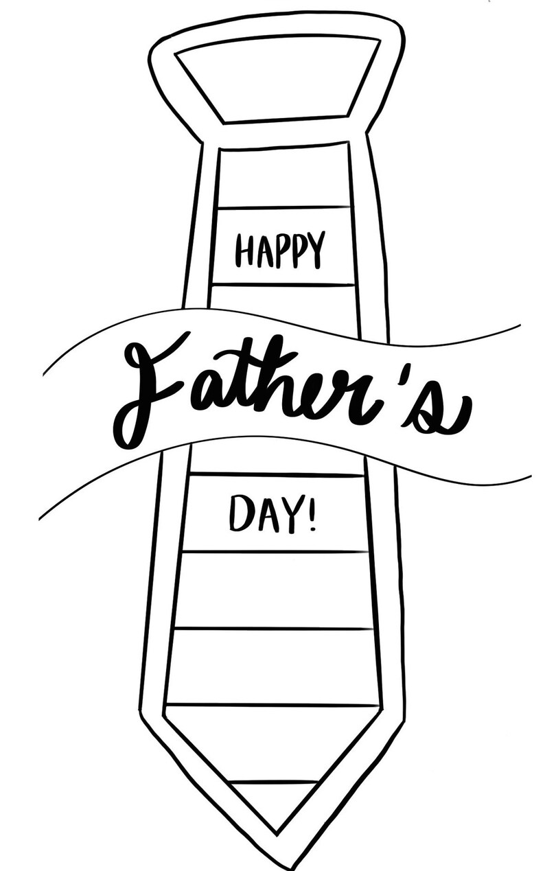 PRINTABLE 'father's Day' B&W TIE CARD - Etsy