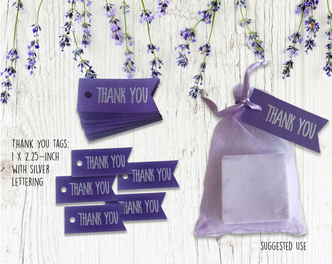 Lavender Wedding Favor Tags - Set of 100 Thank You Wedding Tags Wedding ...