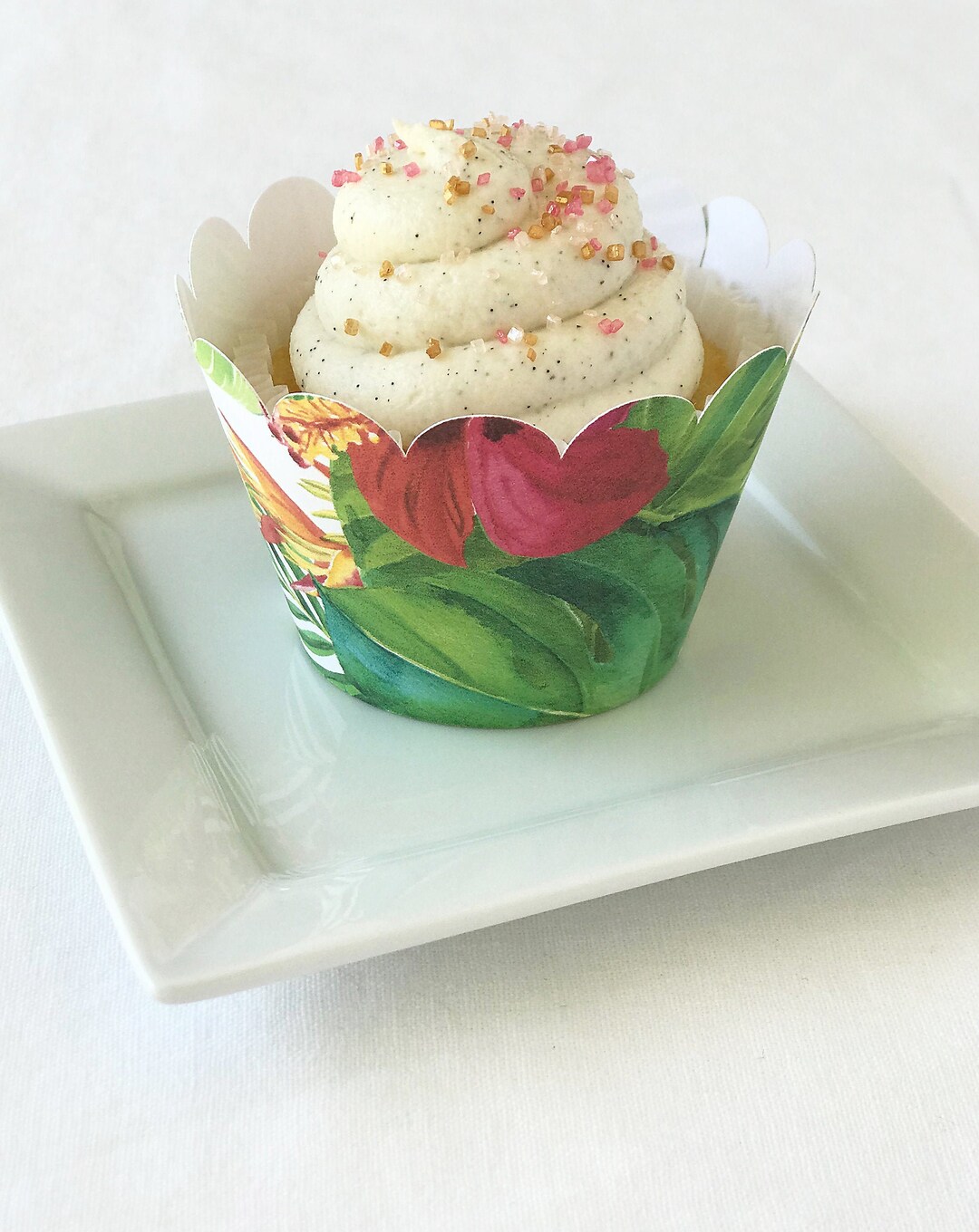 Tropical Cupcake Wrappers, Set of 12 Cupcake Wrappers, Tropical Bridal ...