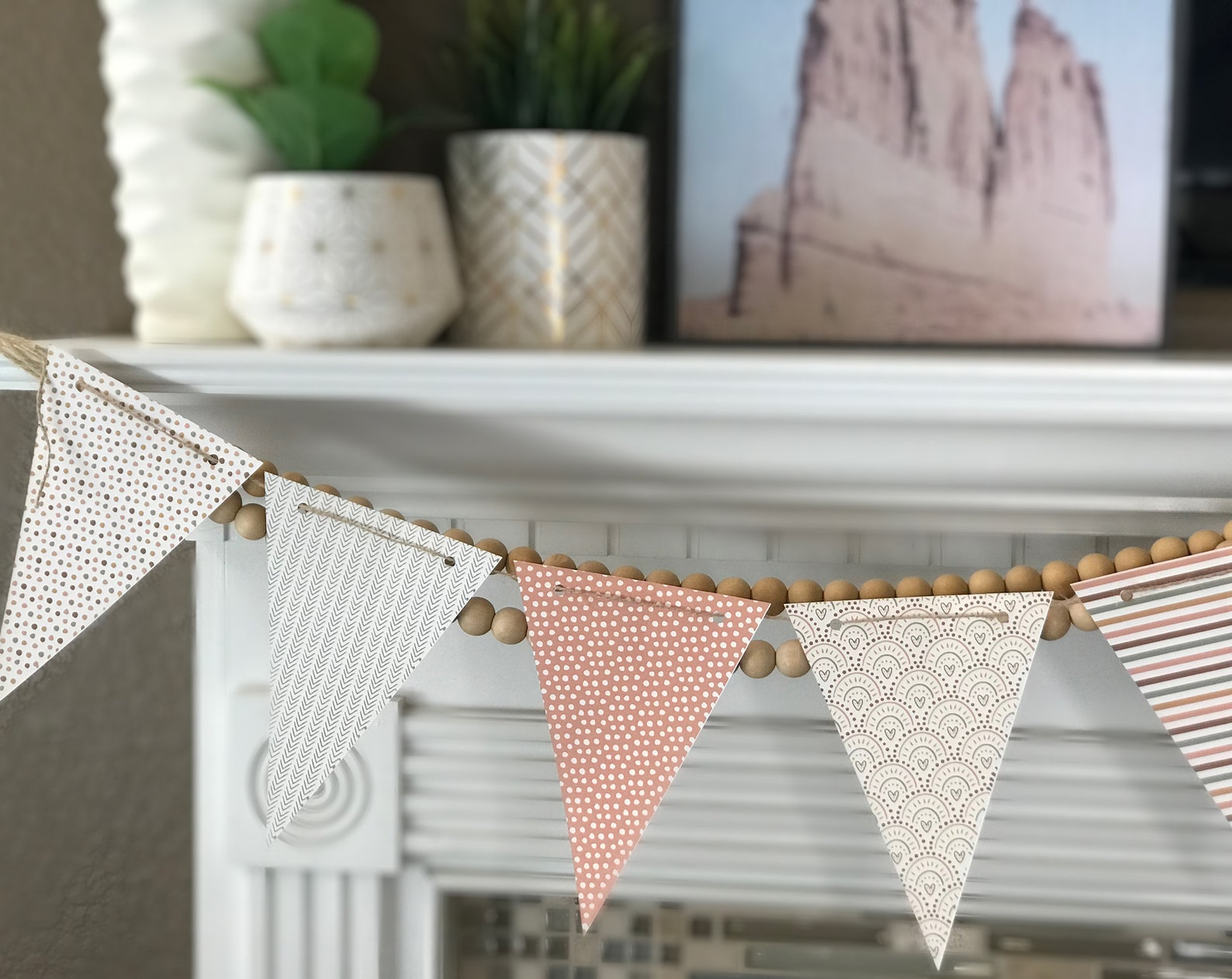 Boho Baby is Brewing Baby Shower Triangle Bunting Banner Co-ed Beer Mug ...
