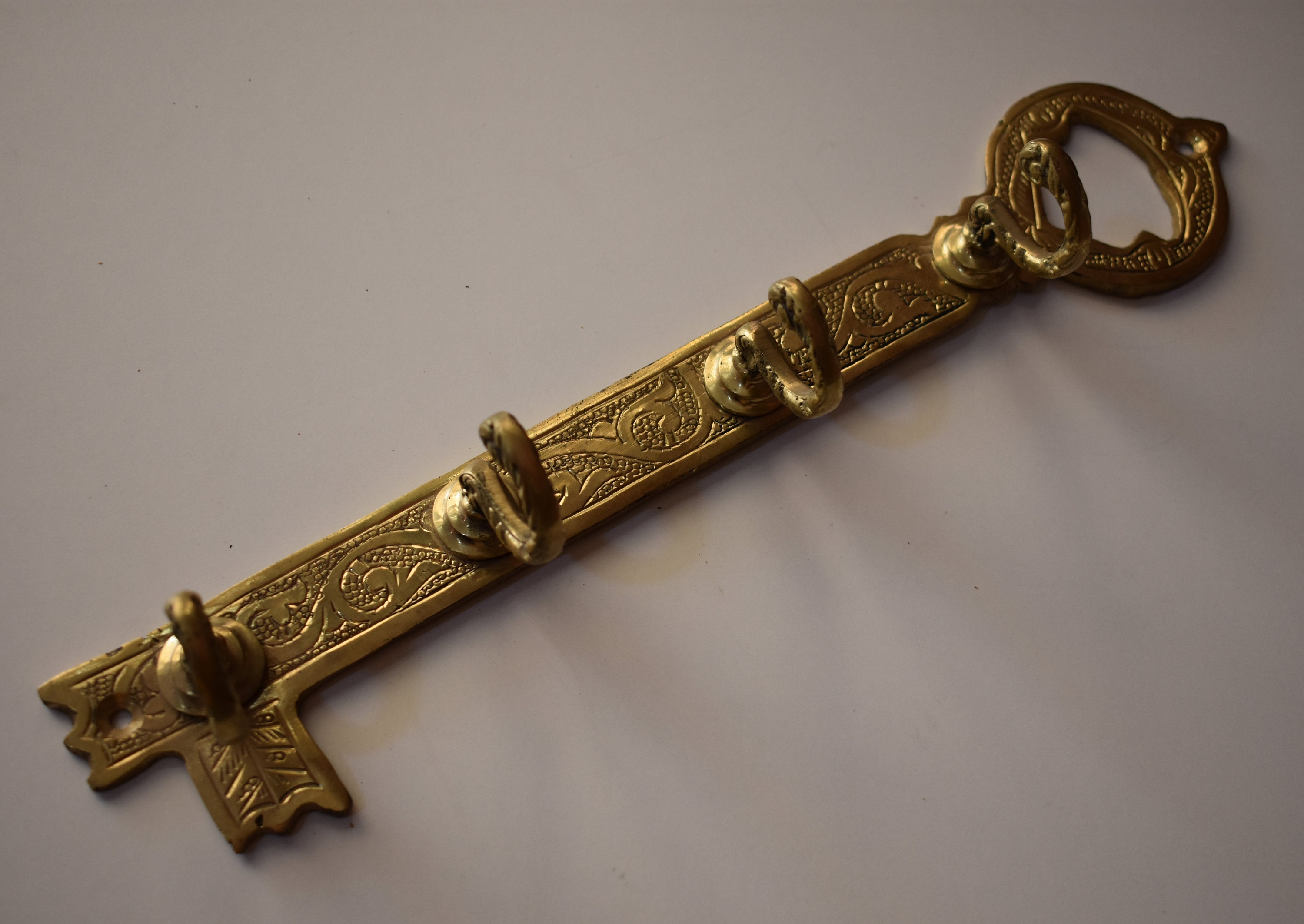 Moroccan Brass Engraved Brass Key Hook Large Wall Hook Hooks - Etsy