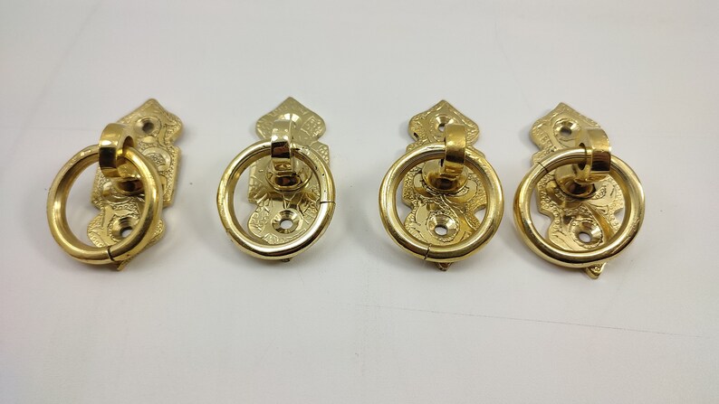 Antique Brass Engraved Drawer Pulls Handles Dresser Knob Back - Etsy