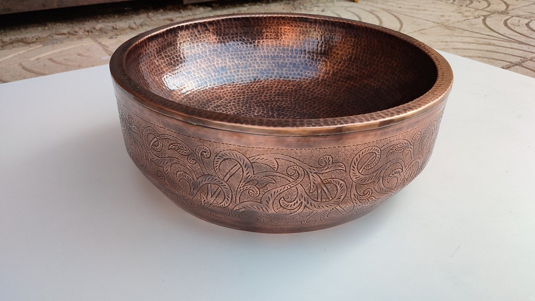 Patina Copper Bathroom Sink Mid Century Copper Vessel Sink Vessel Sink ...