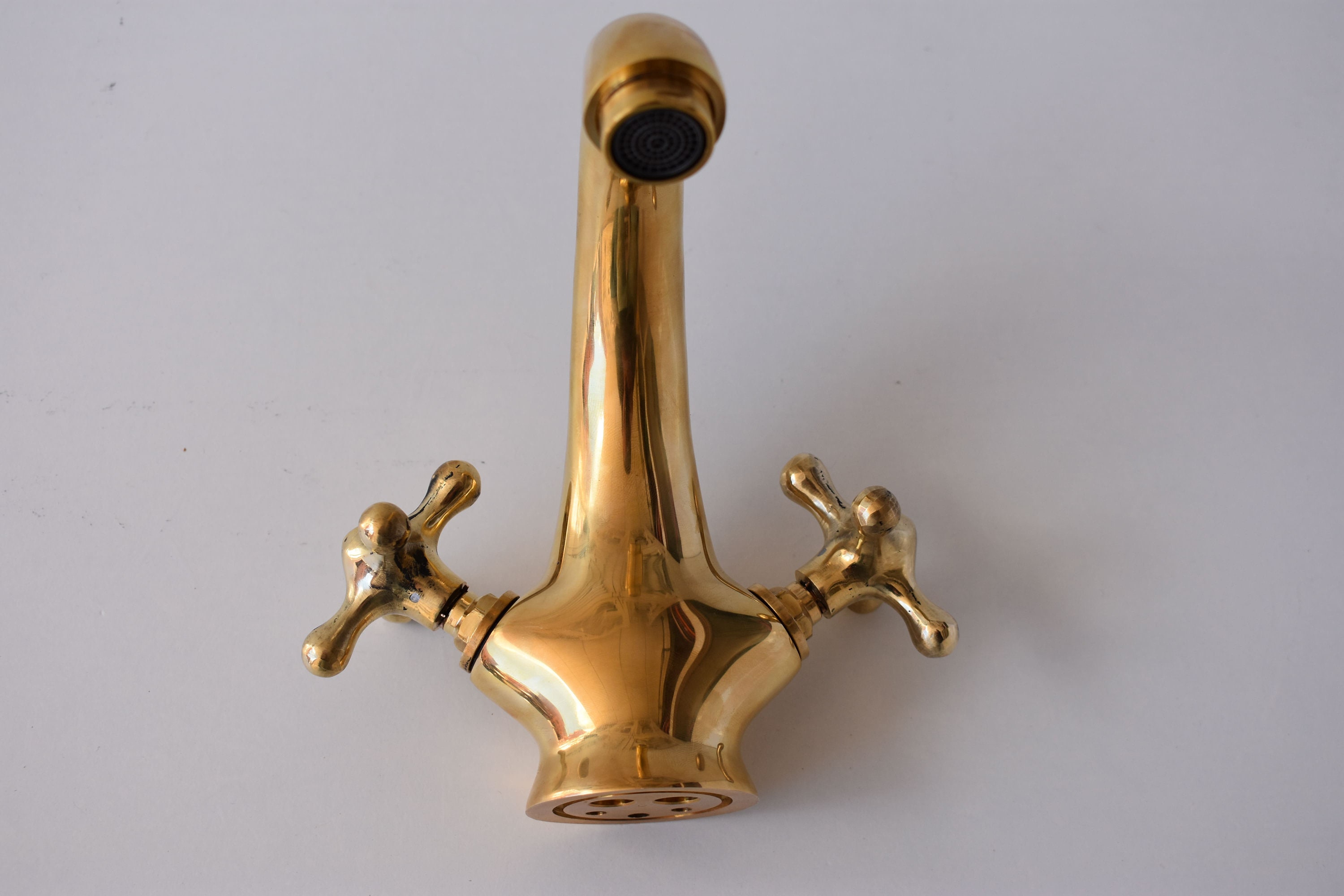 Unlacquered Brass Bathroom Faucet Brass Finish Vanity Faucet - Etsy