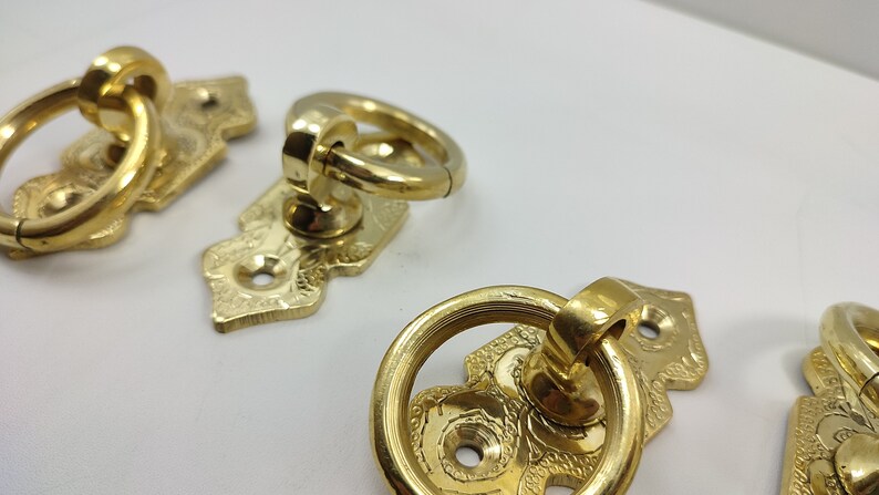 Antique Brass Engraved Drawer Pulls Handles Dresser Knob Back - Etsy