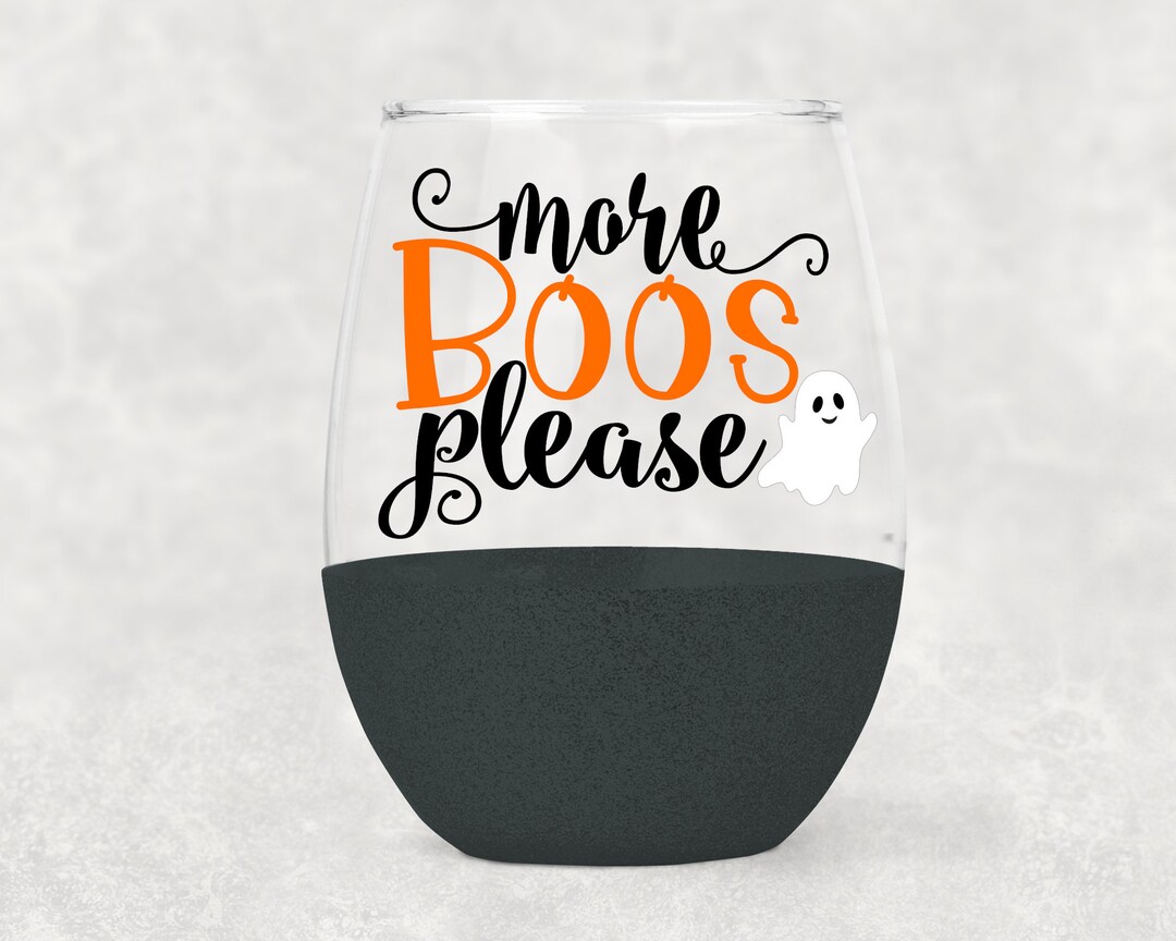 More Boos Please Wine Glass- Glitter Wine Glass- Glitter Dipped Wine ...