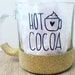 Hot Cocoa Mug- Glass Mug- Coffee Mug- Glitter Mug- Fall Mug- Winter Mug ...