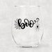 Boo Wine Glass- Halloween Wine Glass- Stemless Glitter Wine Glass- Wine ...