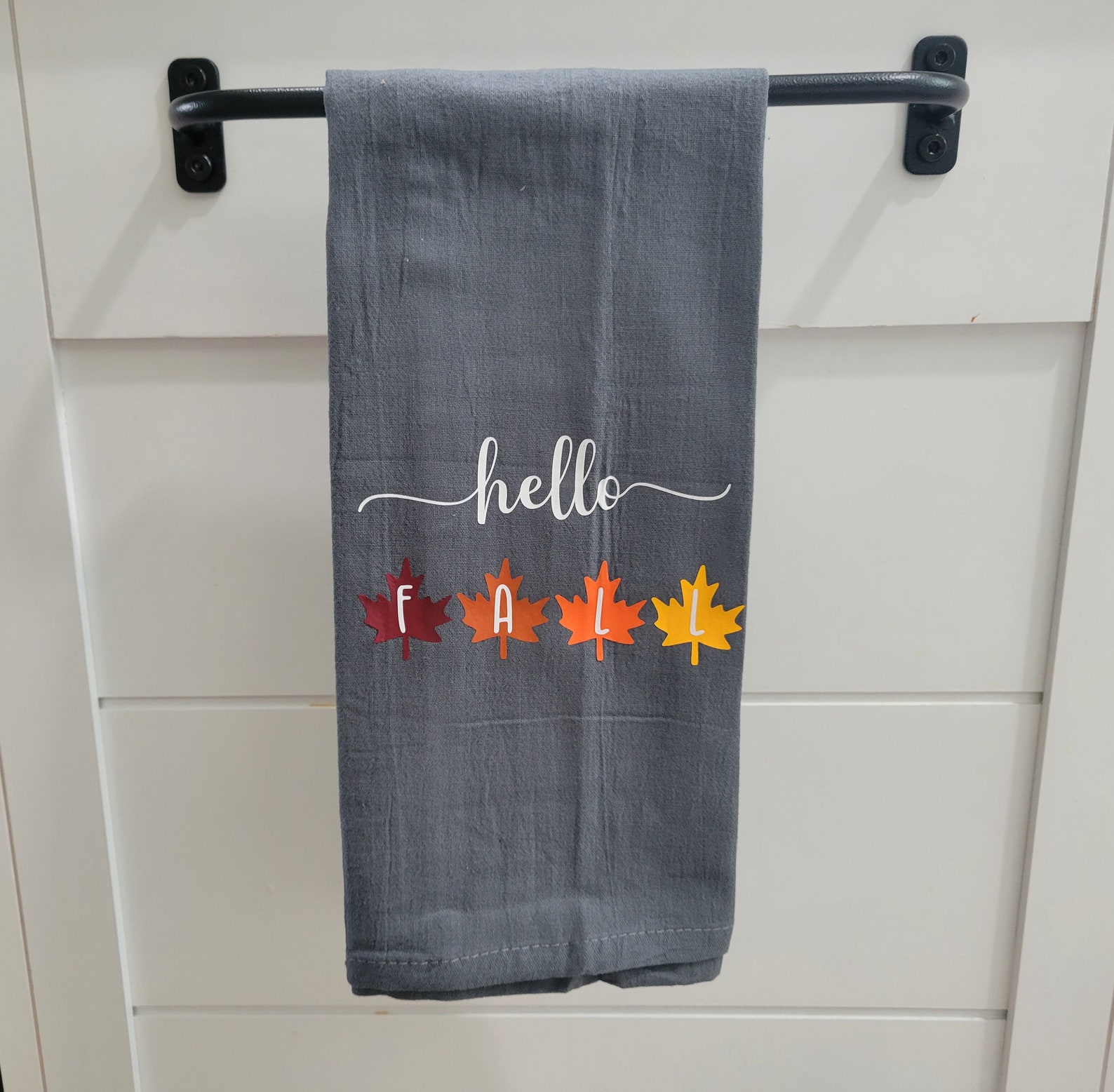 Hello Fall Flour Sack Towel Fall Kitchen Towel Tea Towel - Etsy