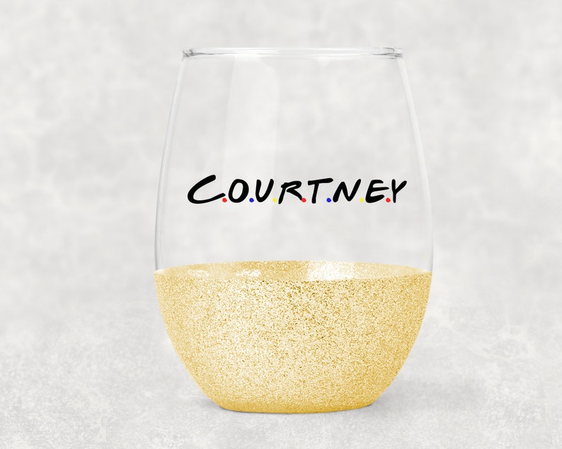 The One Where I'm the Bride Wine Glass- Stemless Glitter Wine Glass ...
