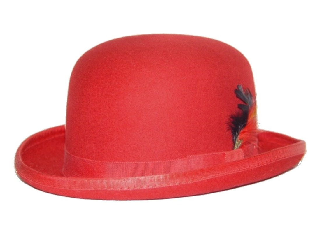 High Quality Wool Derby Hat Cap Black Made in USA 100% Wool red Size ...