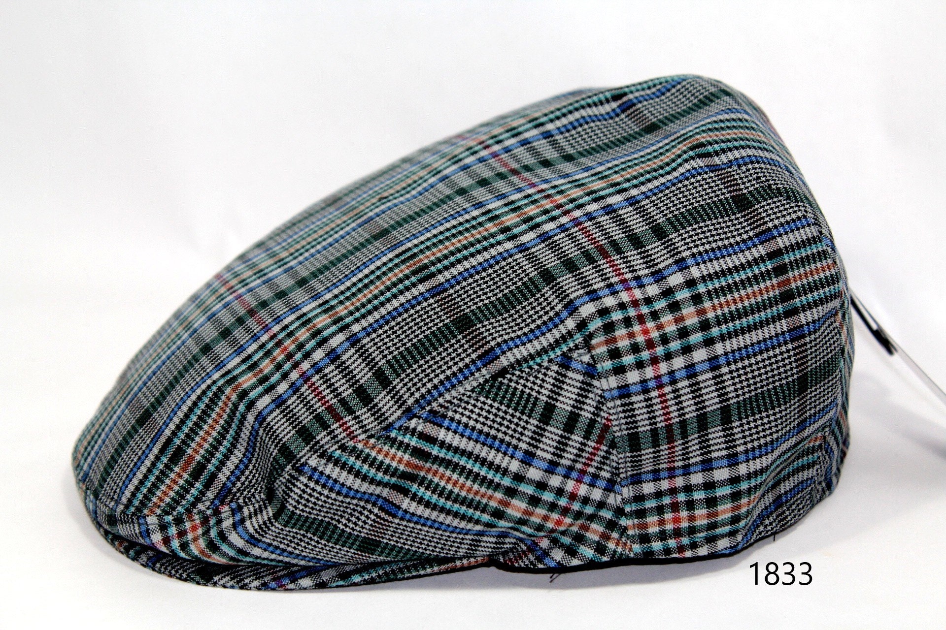 Men's Fitted Plaid Summer Ivy Cap – Classic Golf & Driving Newsboy Hat ...