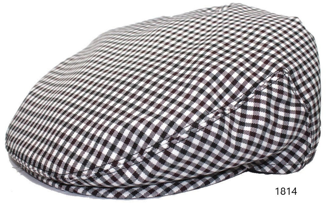 Men's Fitted Plaid Summer Ivy Cap – Classic Golf & Driving Newsboy Hat ...