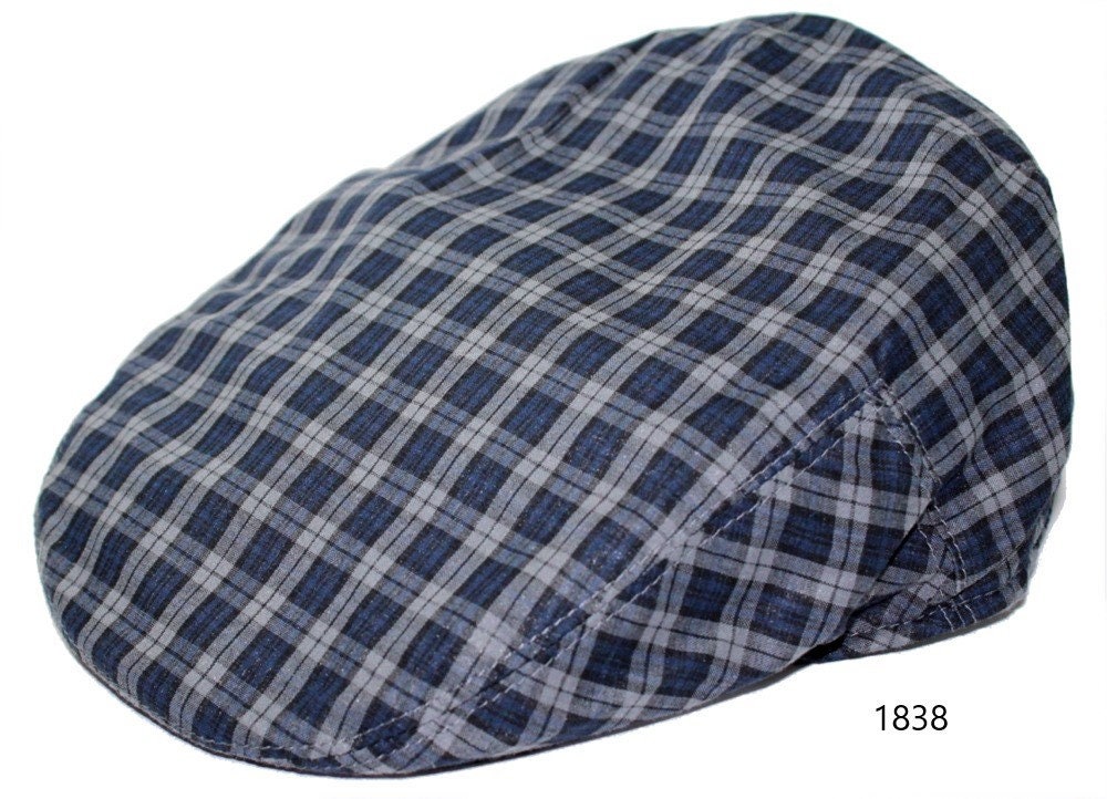 Men's Fitted Plaid Summer Ivy Cap – Classic Golf & Driving Newsboy Hat ...