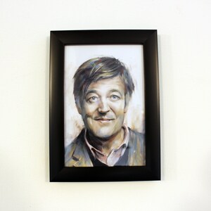 Stephen Fry Oil Painting/print. Framed (6x4) Portrait. Comedian. Writer ...